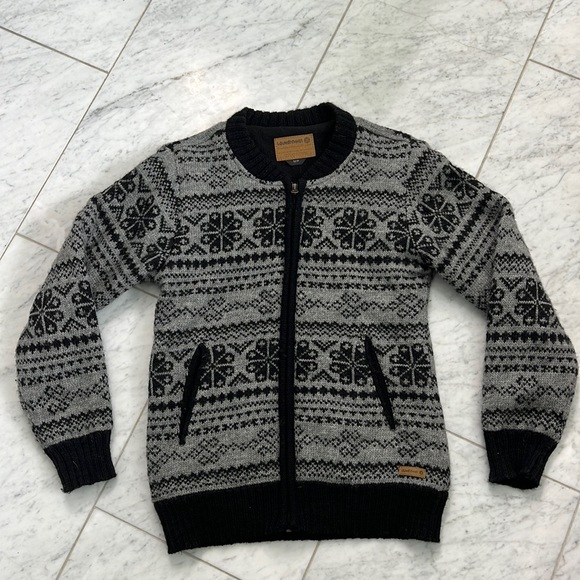 Laundromat | Sweaters | Laundromat Canadian Wool Zip Up Grey And Black ...
